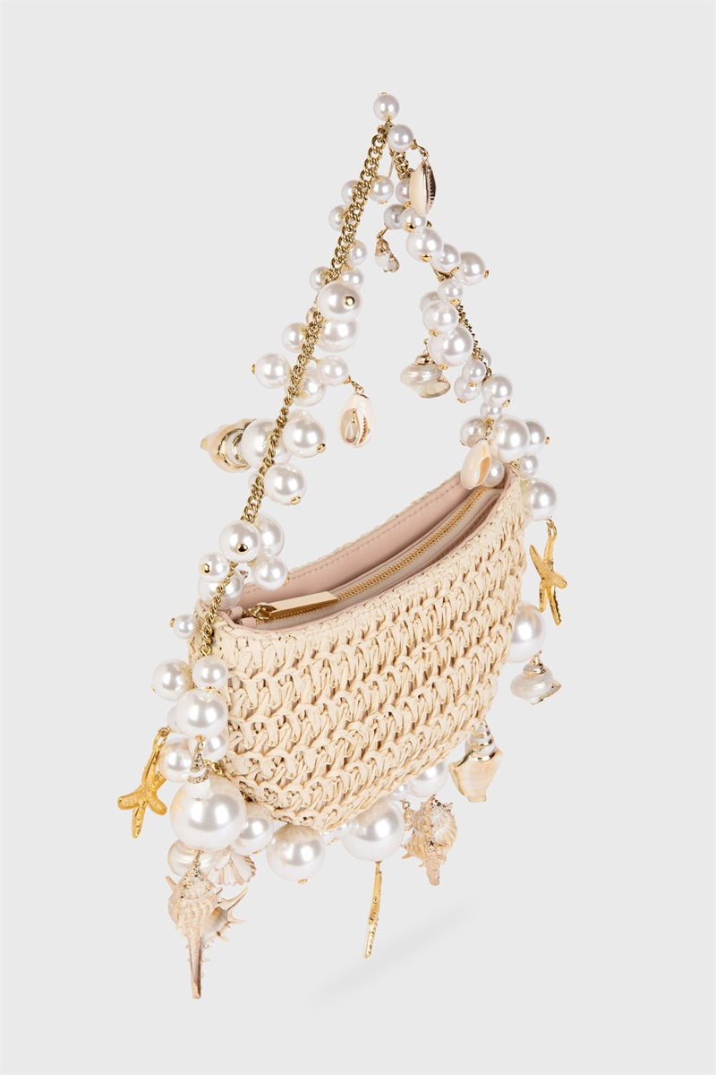 Camilla Shell Pearl Raffia Bag – SeenSense
