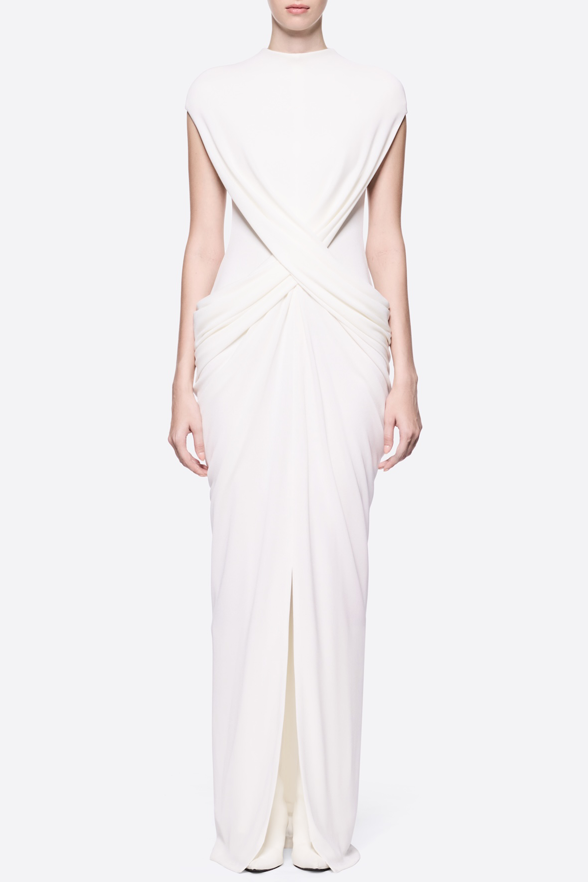 Denzel Cross-Over Slit Maxi Dress - White – SeenSense