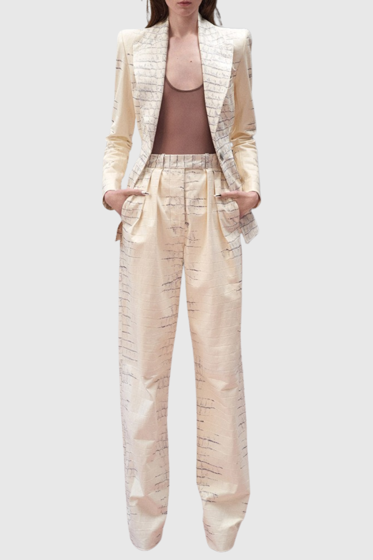 Fawala Crocodile Print Blazer & Pants Set – SeenSense