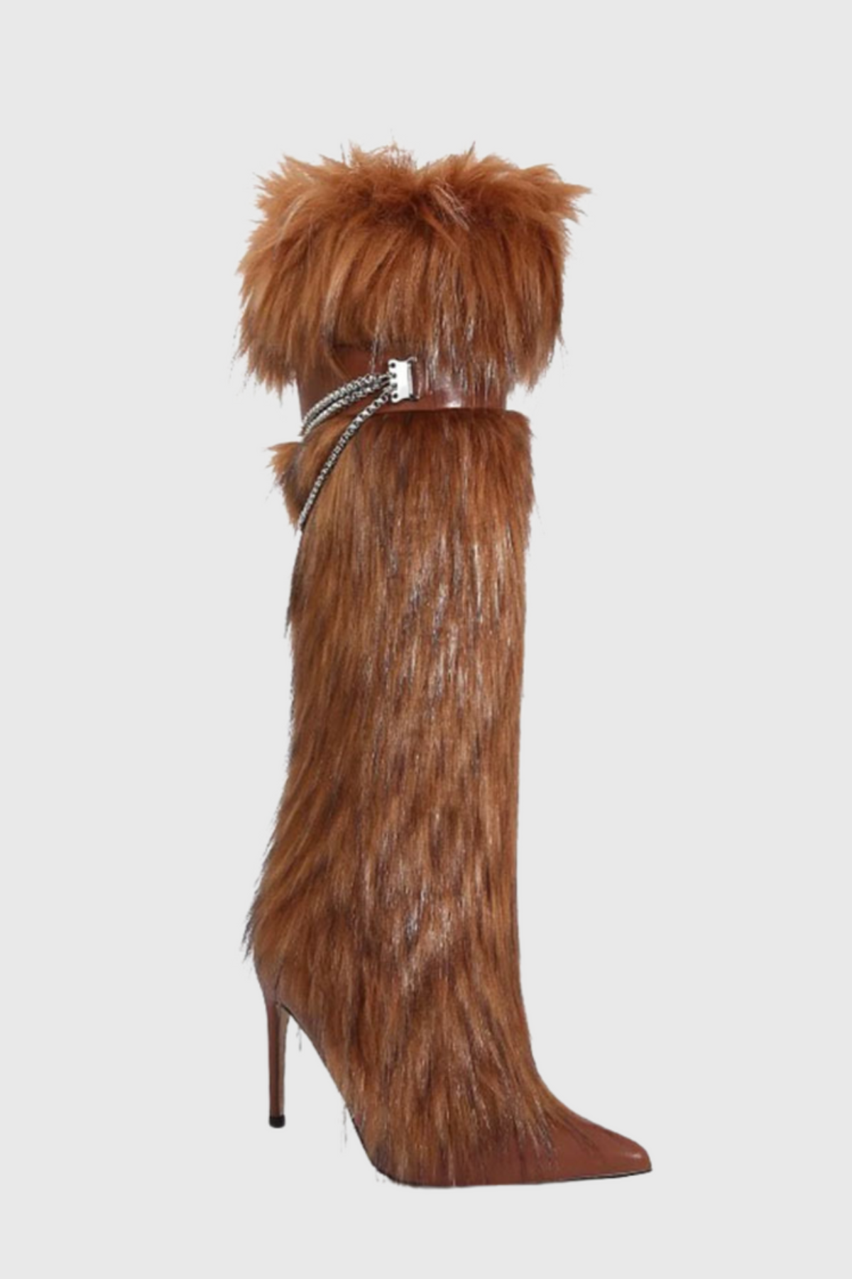 Lamia Faux Fur Knee High Boots - Brown – SeenSense