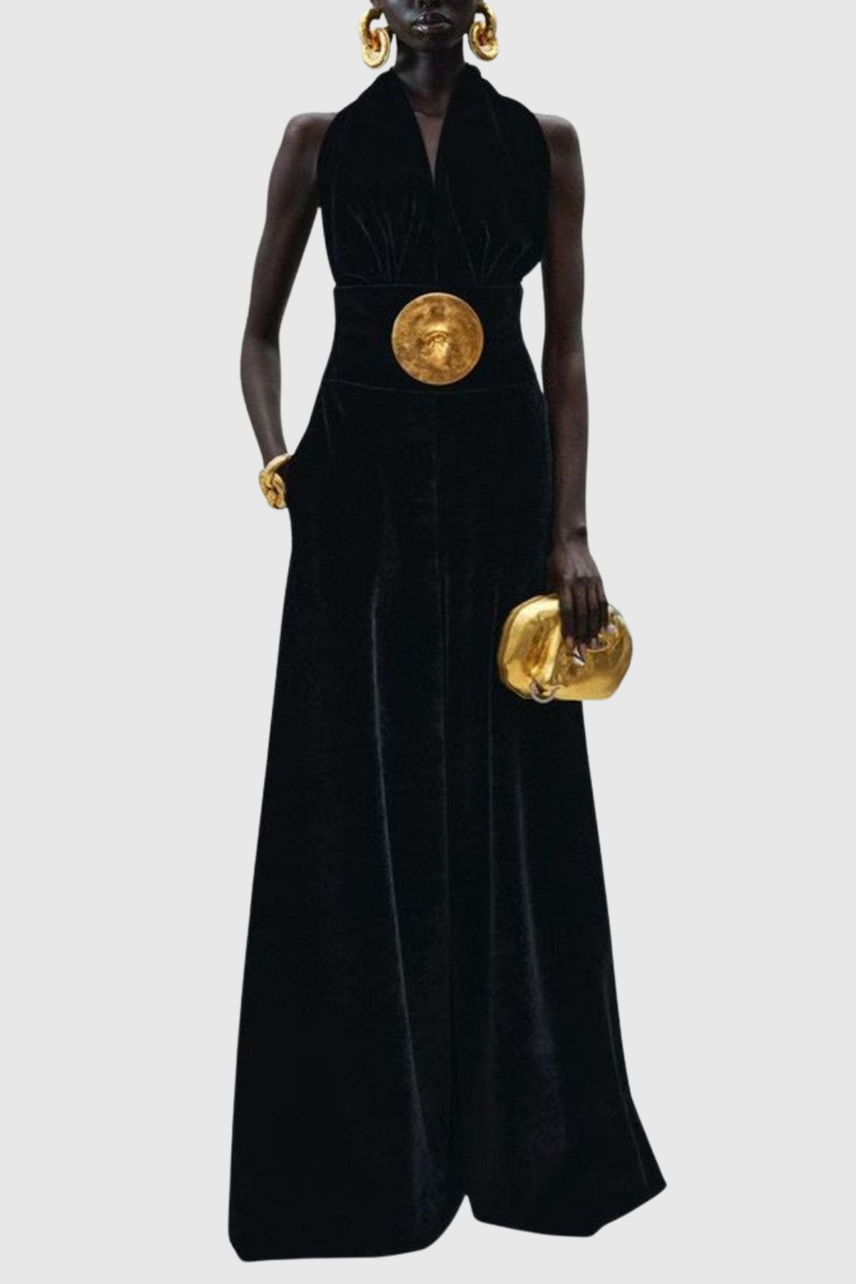 Leiba Halter Velvet Jumpsuit - Brown – SeenSense