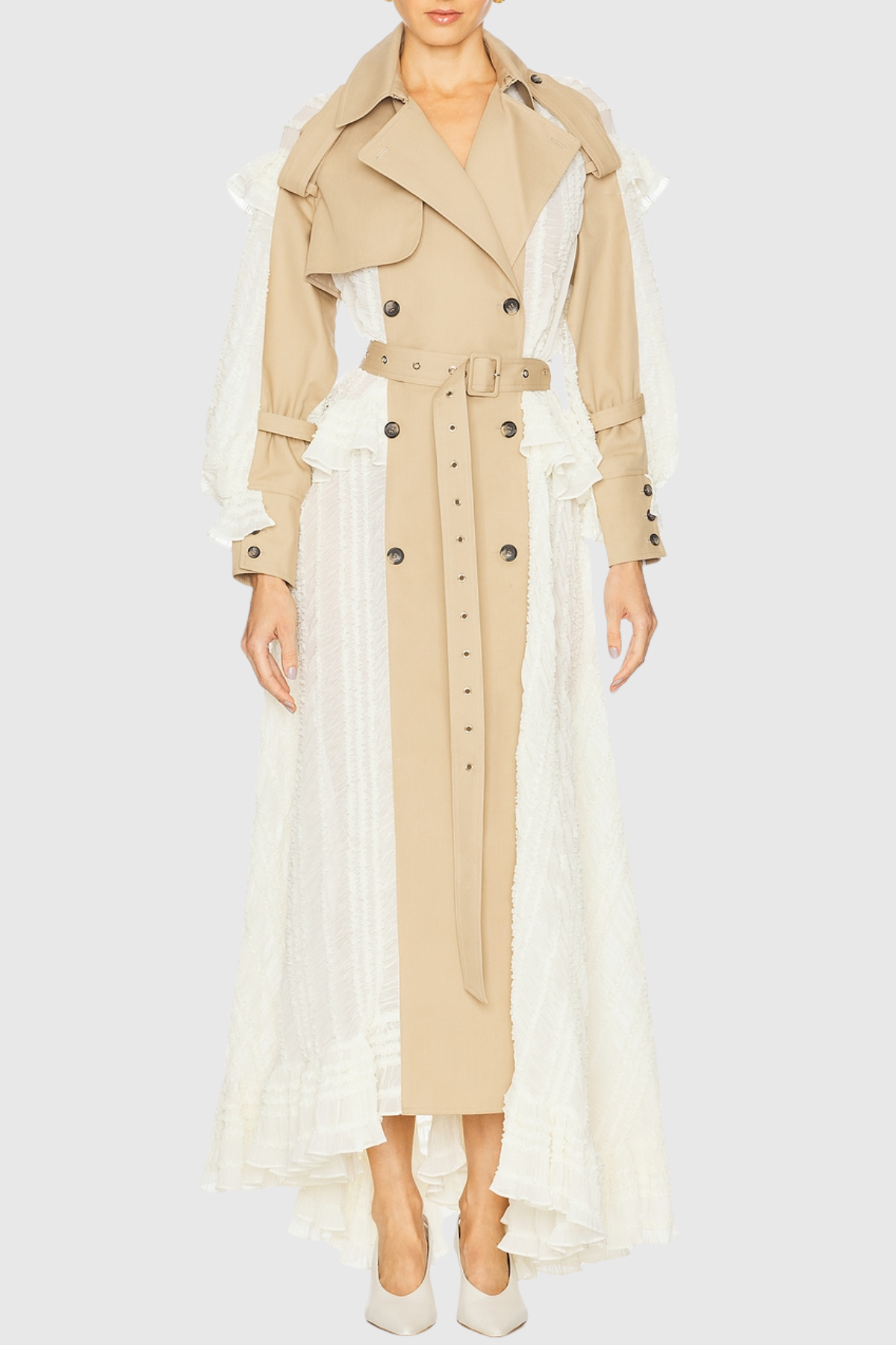 Mozey Lace Panel Belted Trench Coat – SeenSense