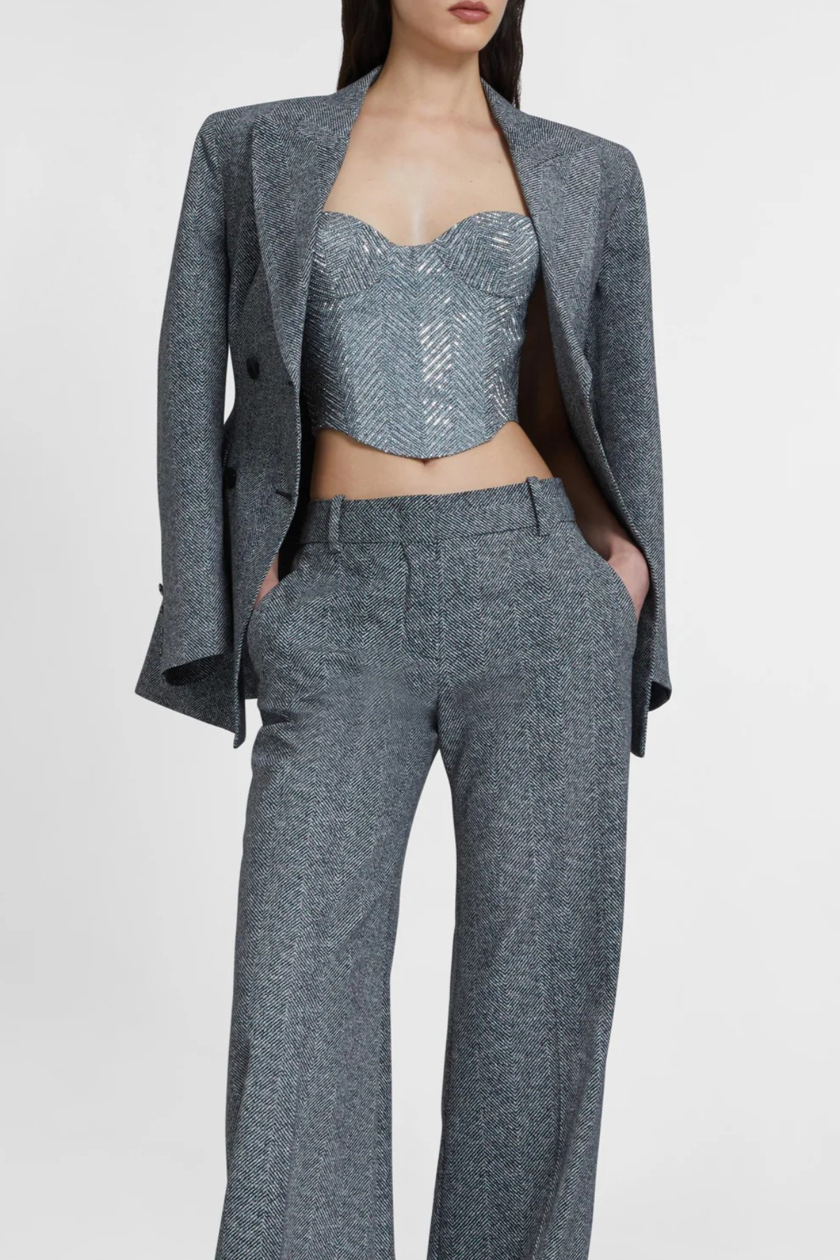 Seala Herringbone Bustier Top – SeenSense