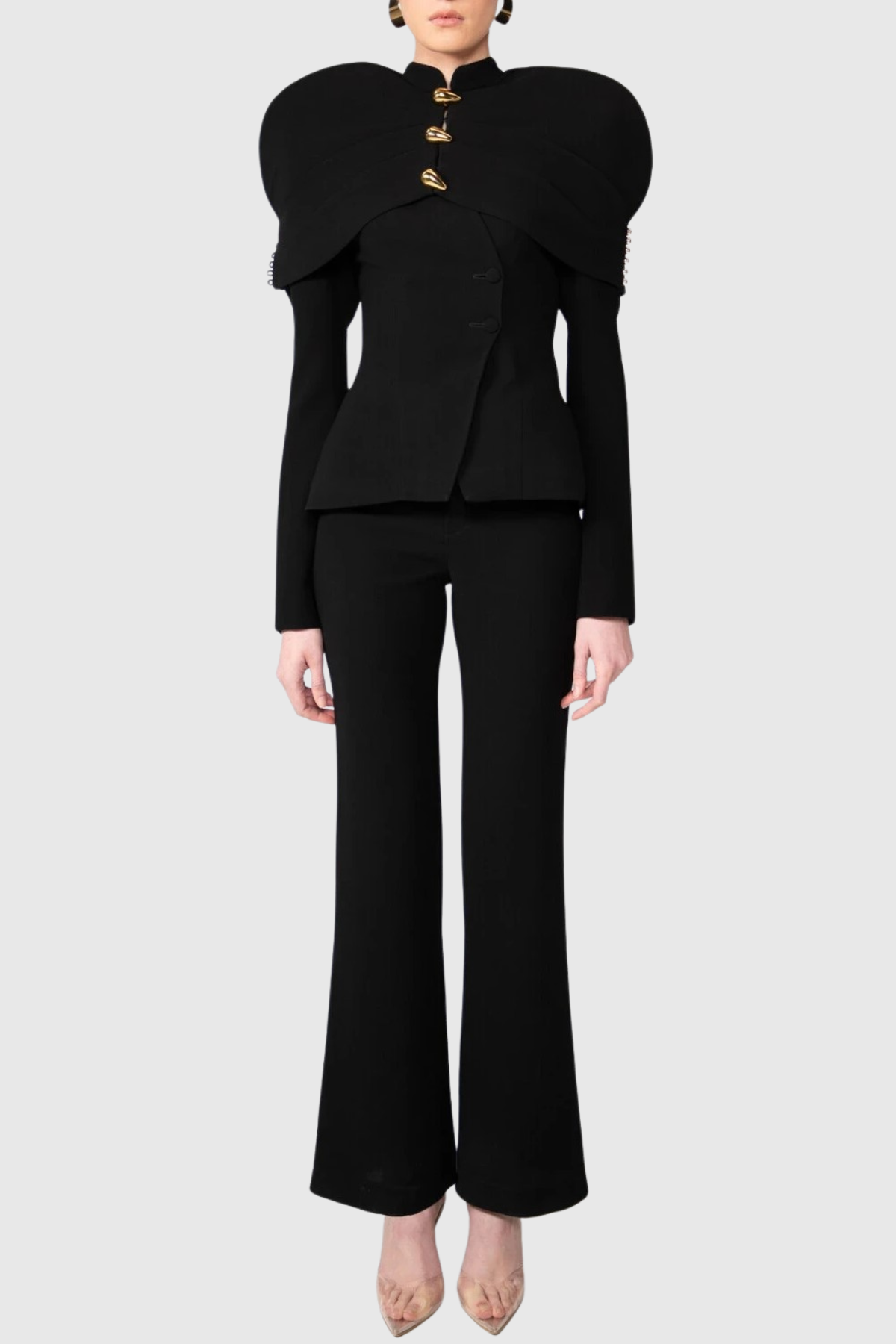 Suza Ruched Shawl Jacket - Black – SeenSense